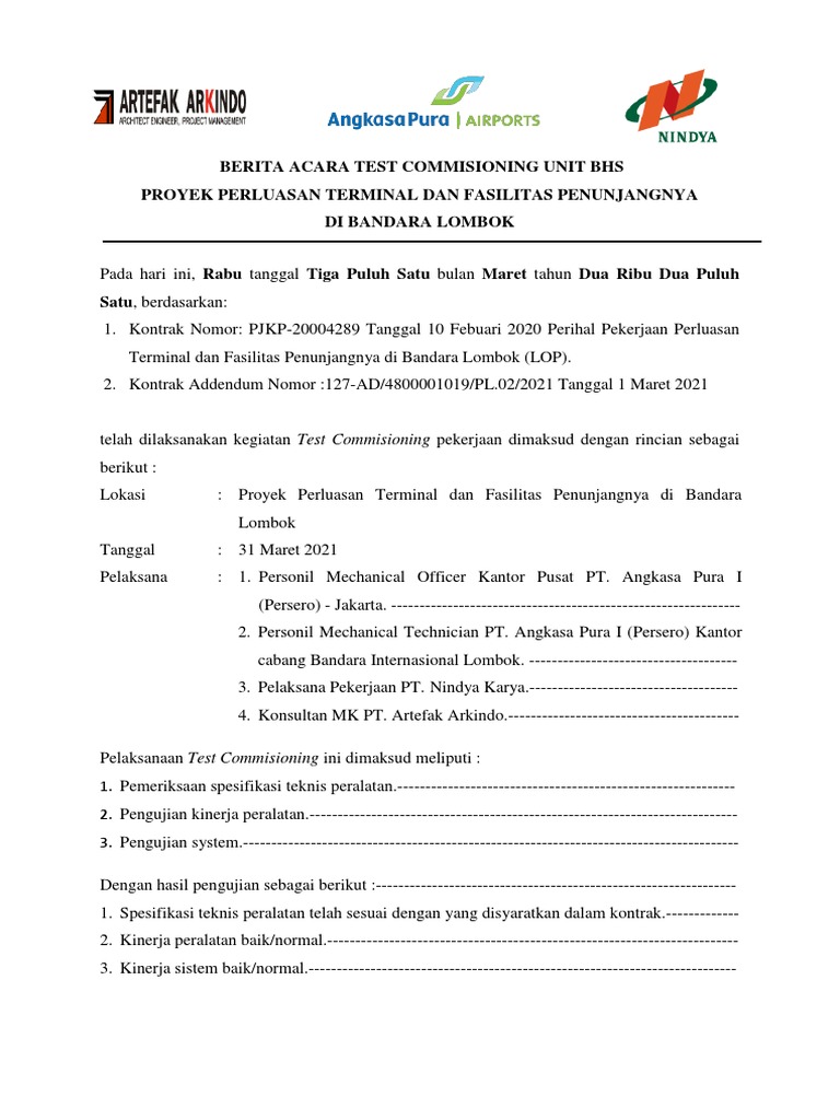Bhs - Ba Testcom Lombok | PDF