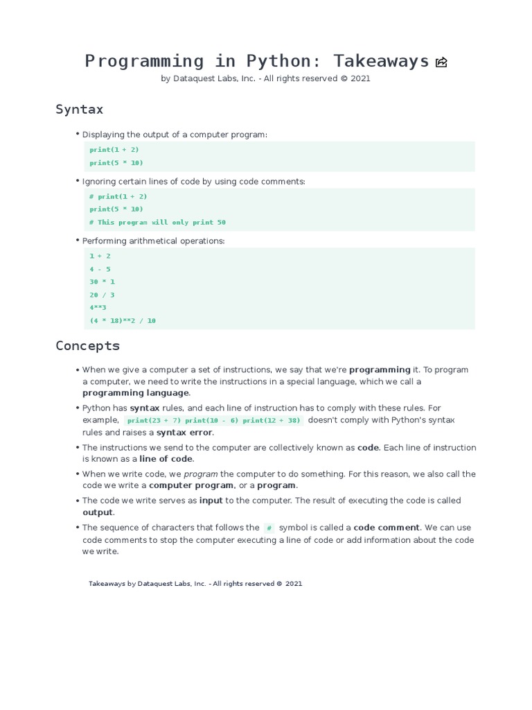 Python Programming Basics Explained | PDF