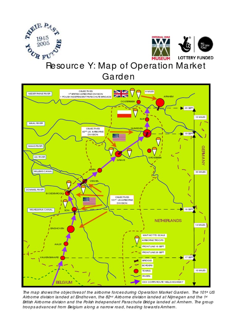 RESOURCE Y Map of Operation Market Garden | PDF | Operation Market ...