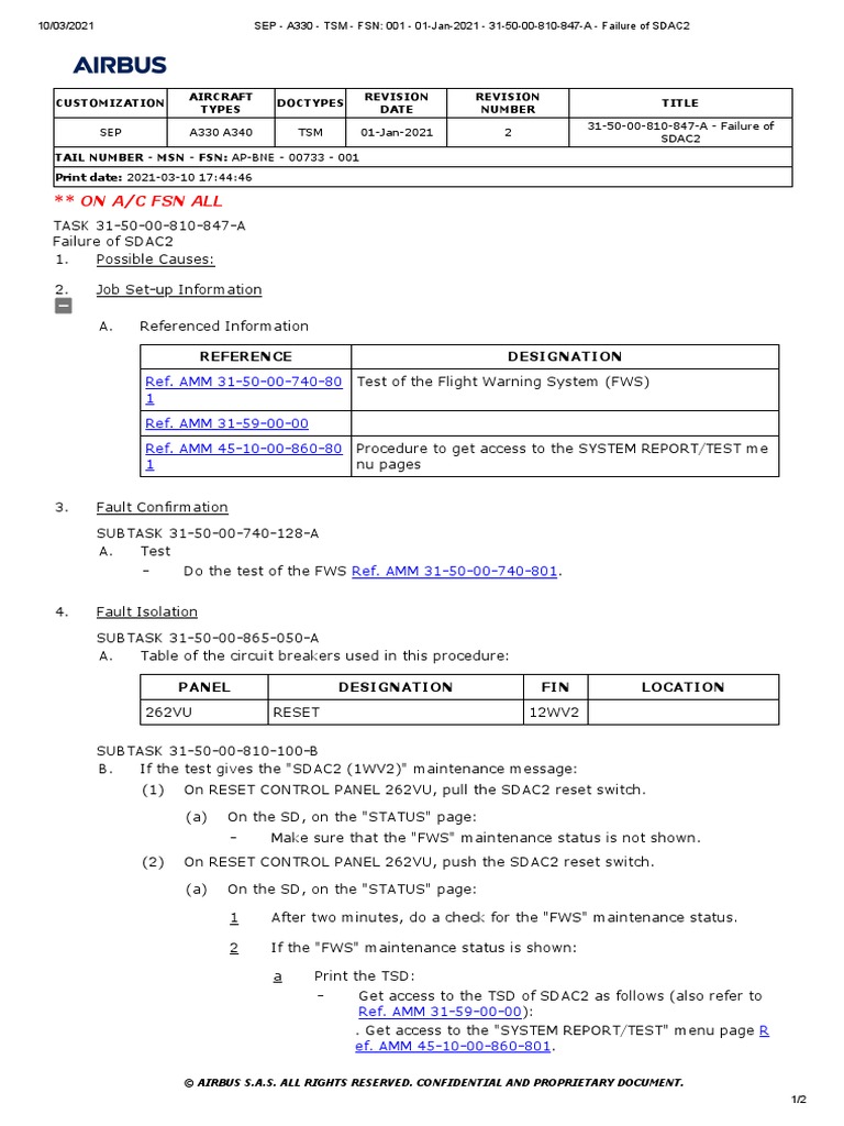 On A/C FSN All: Reference Designation | PDF | Aviation | Airbus