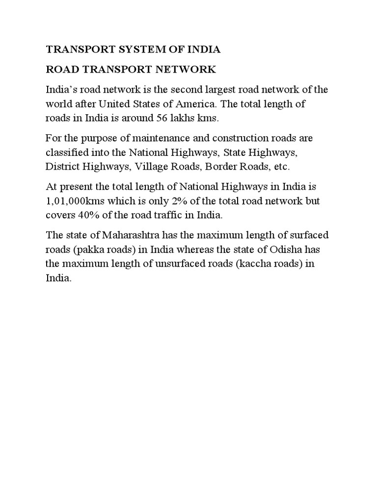 Transport System of India | PDF | Transport | Sikhism