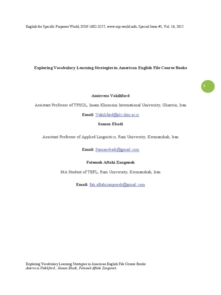 Exploring Vocabulary Learning Strategies | PDF | Vocabulary | English ... Exploring Vocabulary Learning Strategies | PDF | Vocabulary | English ...