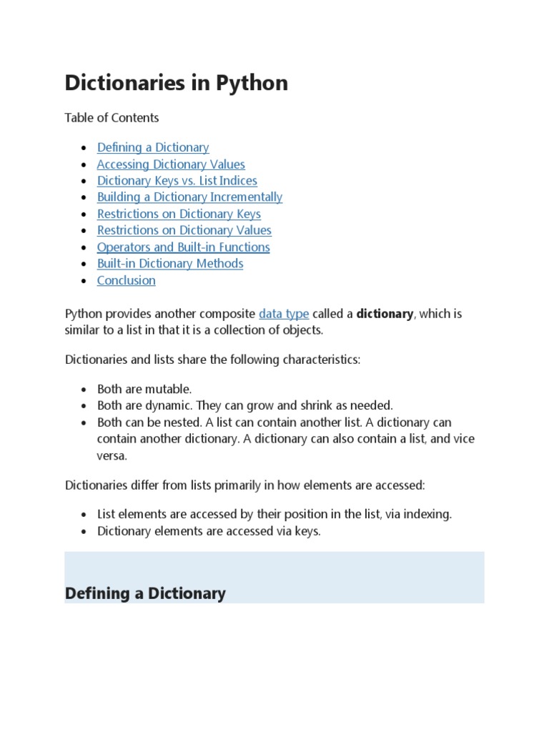 Dictionaries in Python | PDF | Boolean Data Type | Computer Data