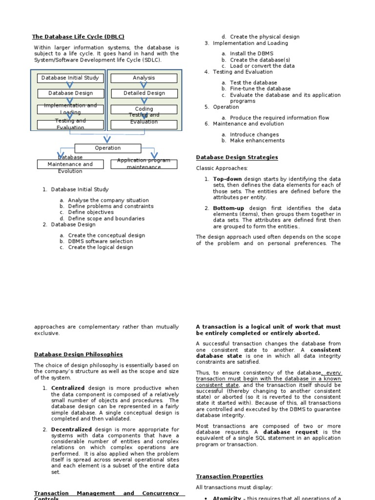 The Database Life Cycle (DBLC) | PDF | Database Transaction | Databases