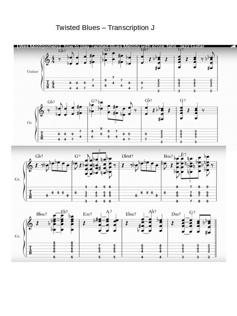 Twisted Blues - Transcription J | PDF
