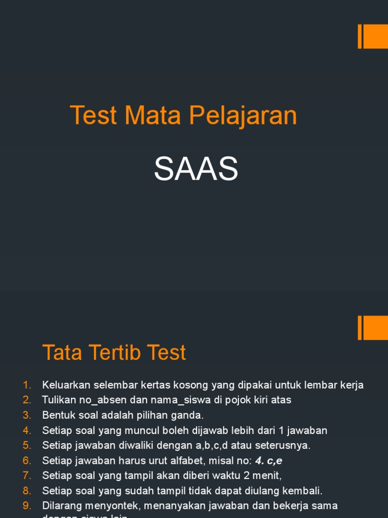 Tata Tertib Ujian SAAS Mata Pelajaran | PDF | Metode & Bahan Ajar