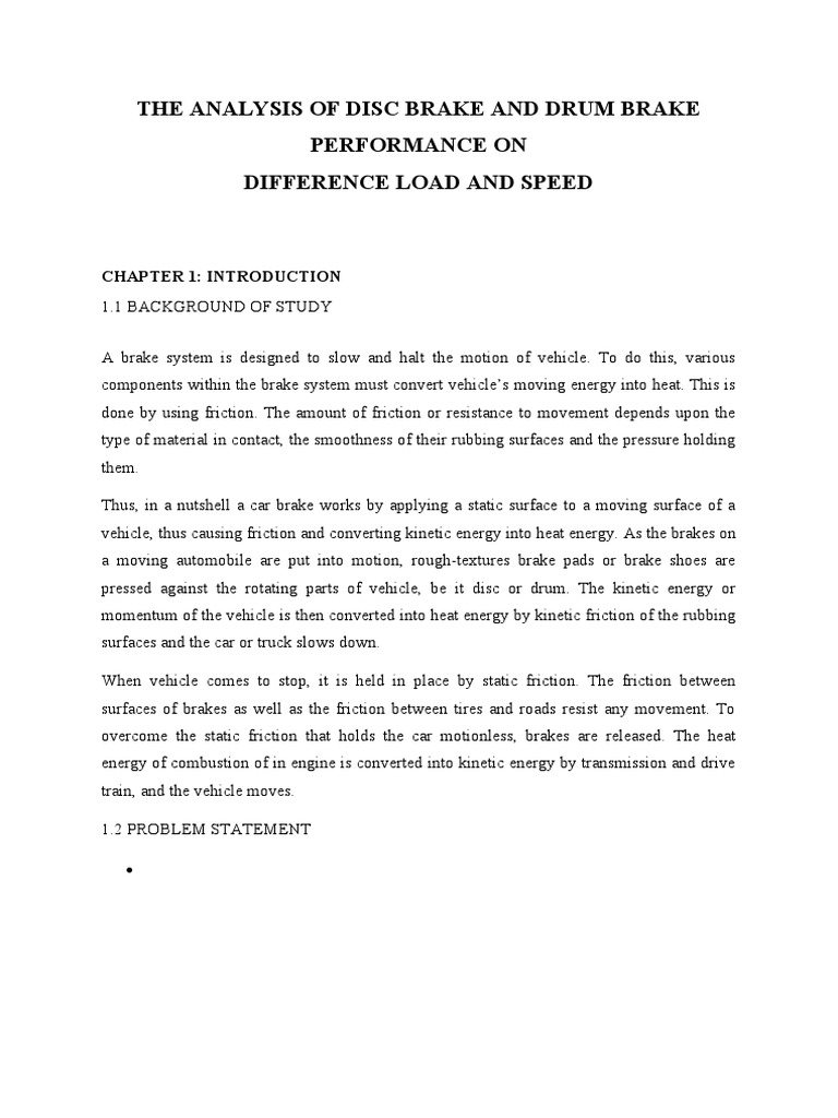 The Analysis of Disc Brake and Drum Brake | PDF | Brake | Friction
