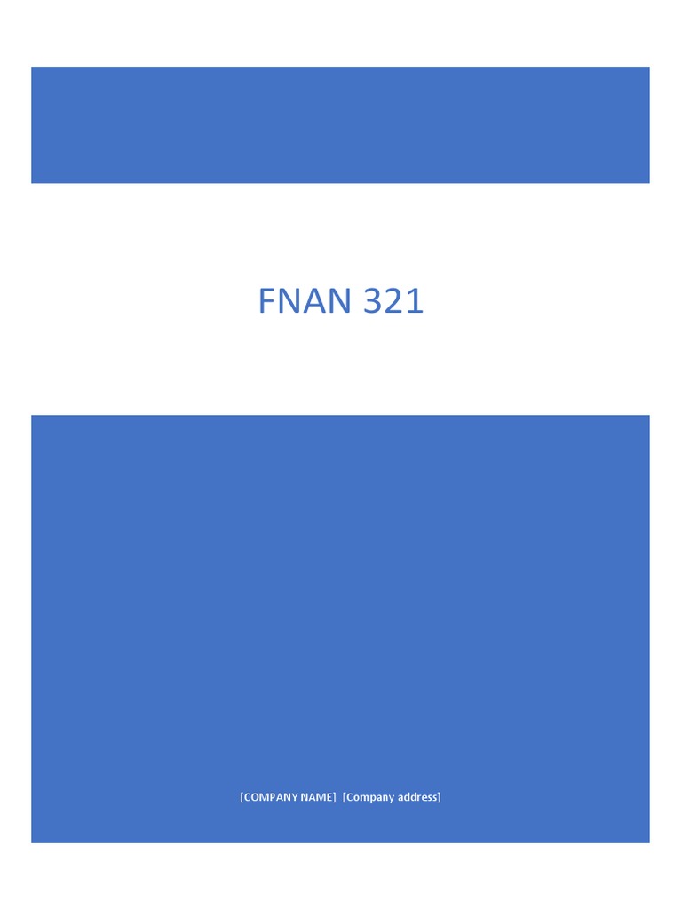 FNAN 321: (COMPANY NAME) (Company Address) | Download Free PDF ...