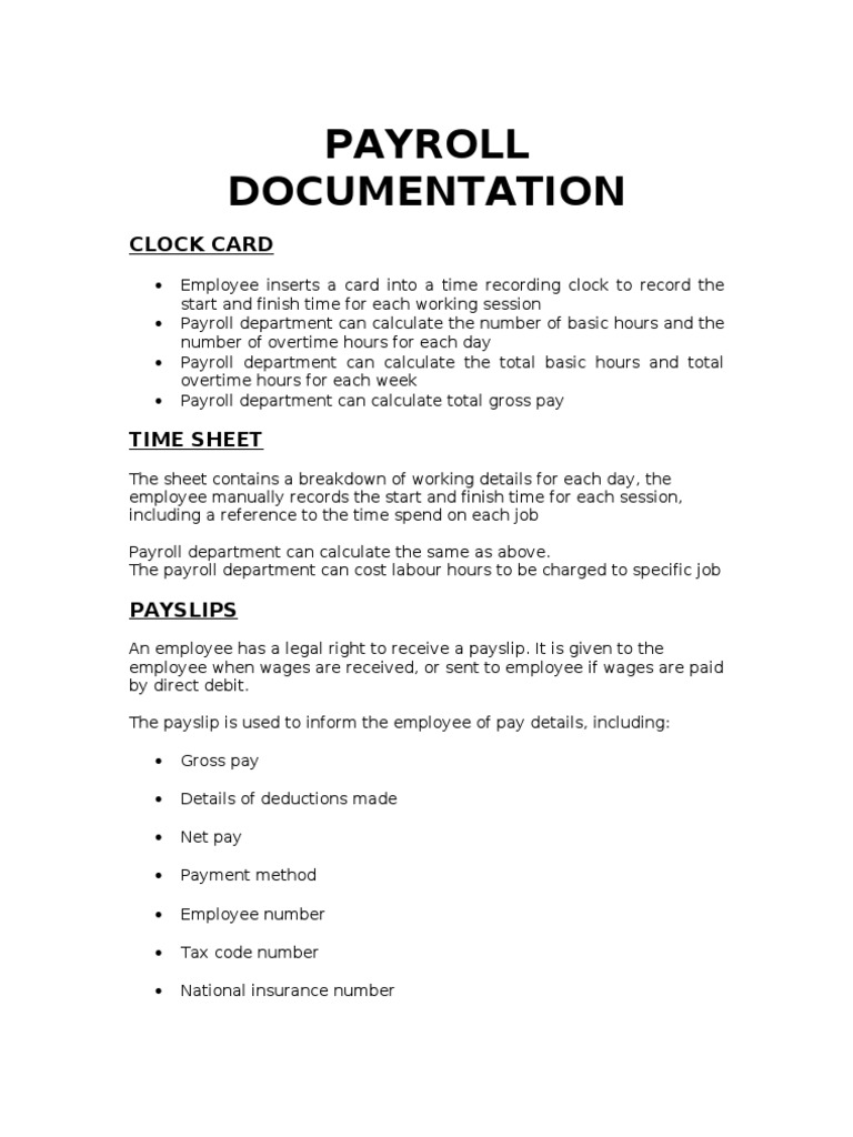Payroll Documentation | PDF | Payroll Tax | Payroll