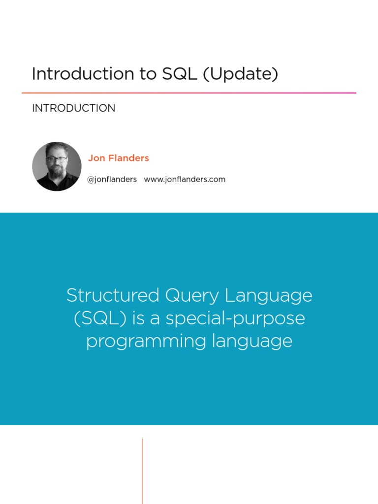 Introduction To SQL (Update) : Jon Flanders | PDF