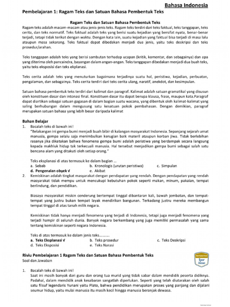 Bagi Bocoran Soal Dan Pembahasan Persiapan Try Out Program Guru Belajar Seri Belajar Mandiri ...