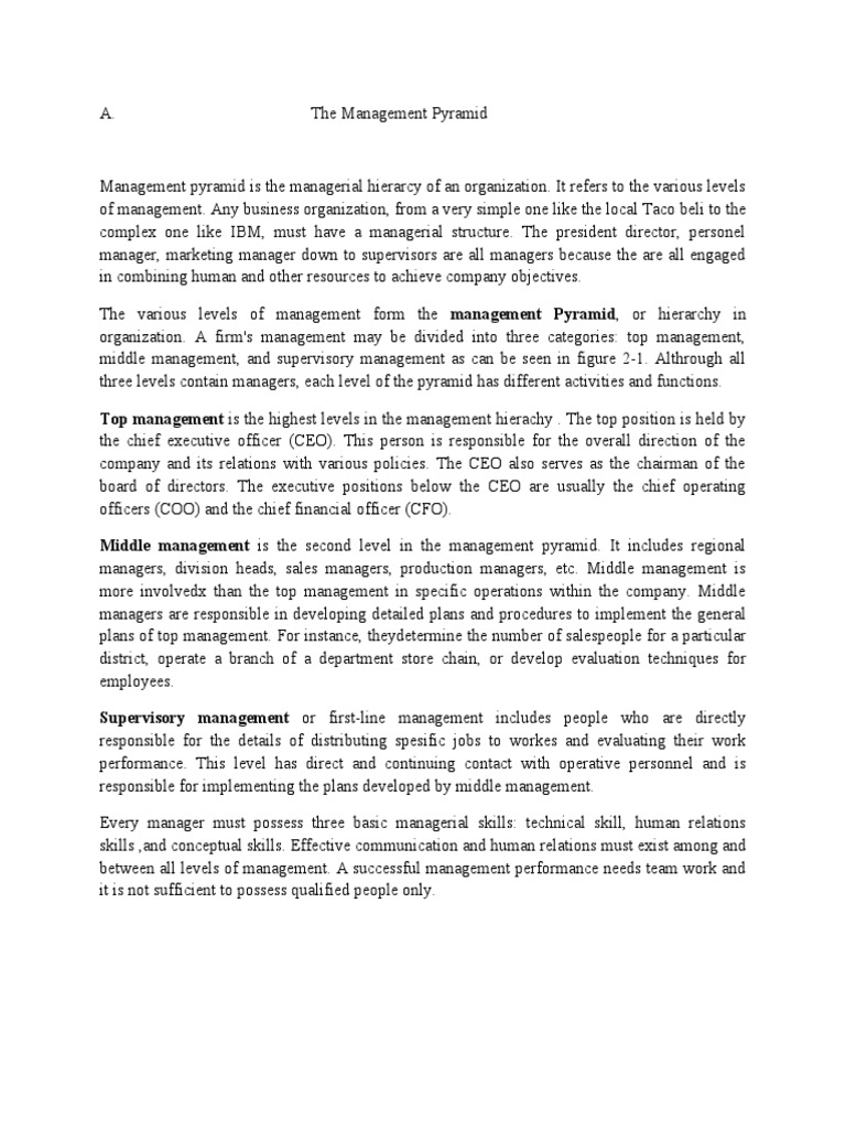 The Management Pyramid. | PDF | Hierarchy | Chief Executive Officer