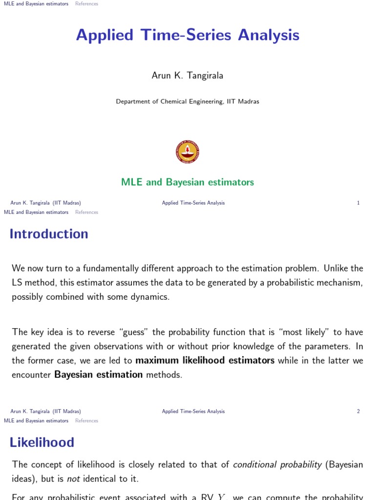 Applied Time-Series Analysis: Arun K. Tangirala | PDF | Bias Of An ...