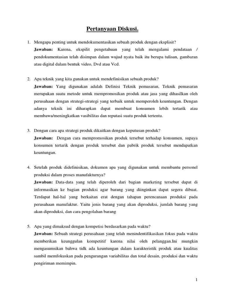 Pertanyaan Diskusi | PDF