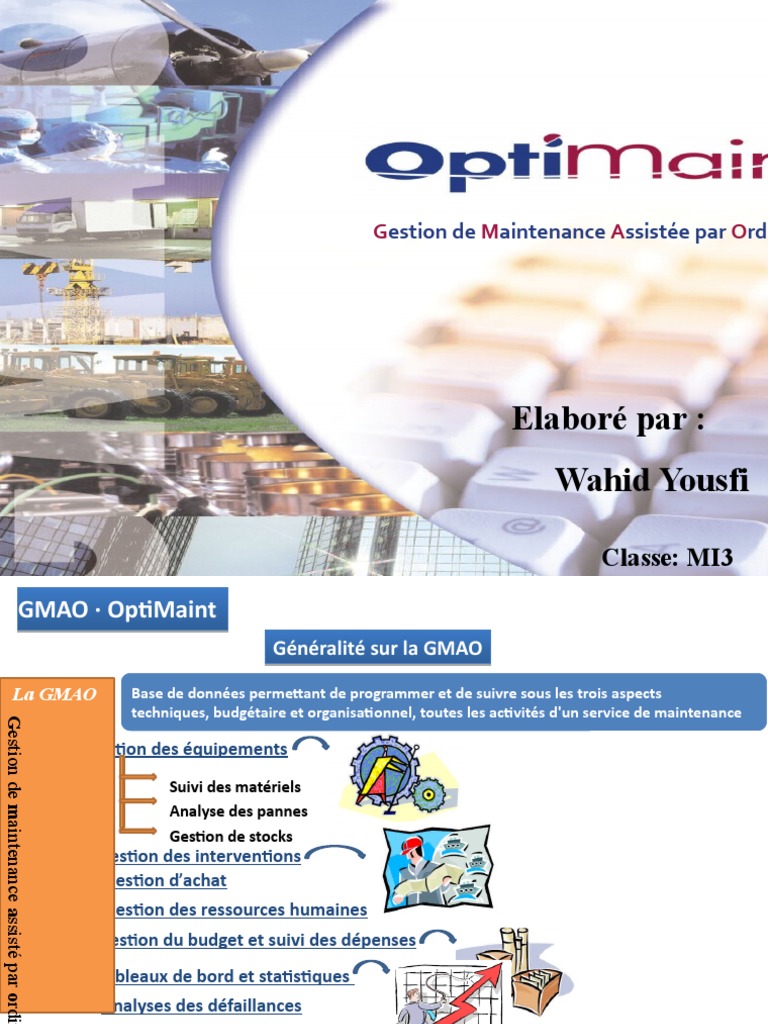 Présentation Optimaint | PDF | Logiciel | Informatique
