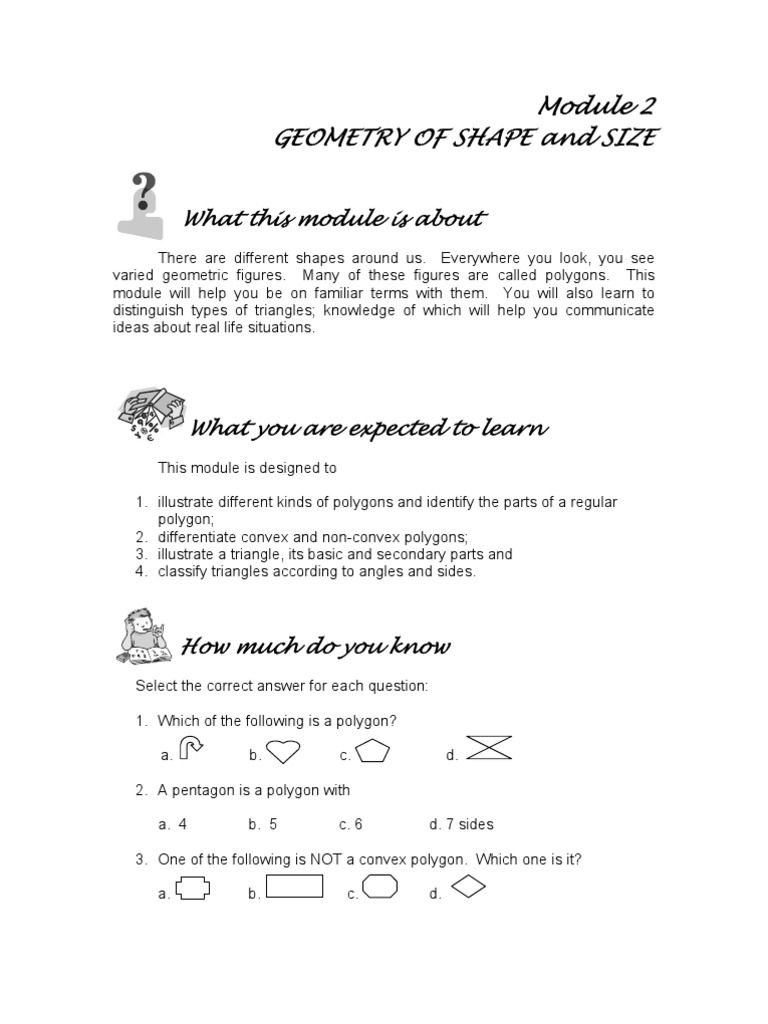 Module 2 - Geometry of Shape and Size | PDF | Triangle | Polygon