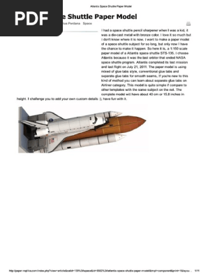 Cardboard Space Shuttle Template Scribd Camp Creations