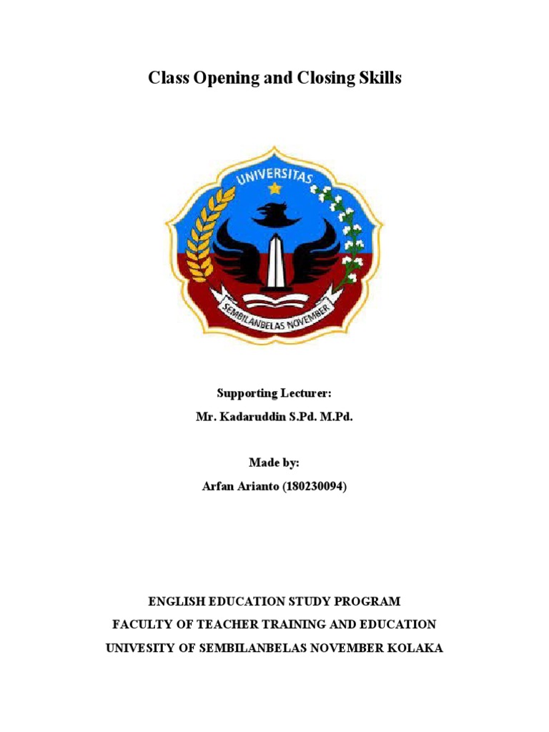 Class Opening and Closing Skills | PDF | Attention | Motivation