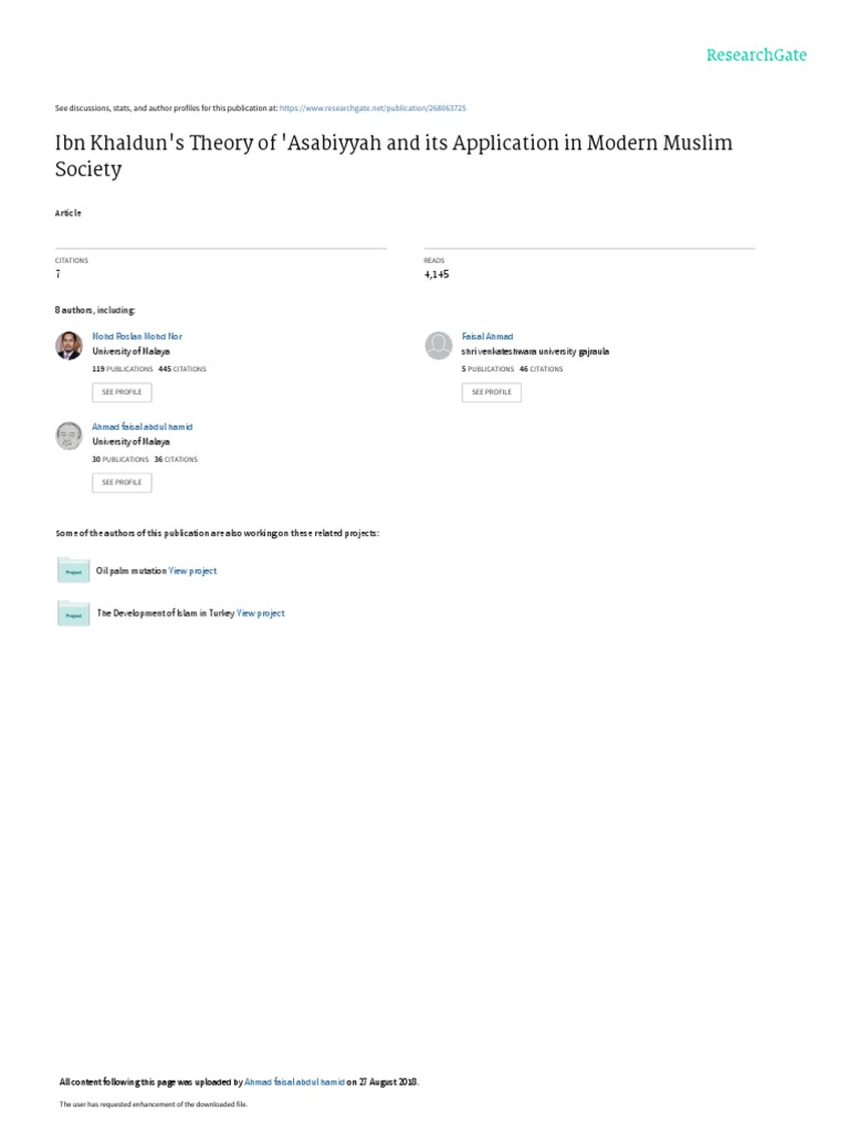 Ibn Khalduns Theory of Asabiyyah and Its Applica | PDF | Malaysia | Qur'an