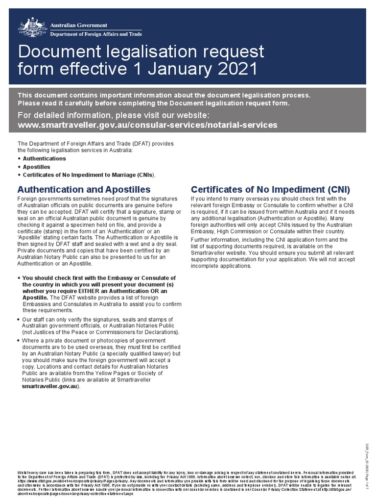 DFAT Document Legalisation Guide | PDF | Notary Public | Mail