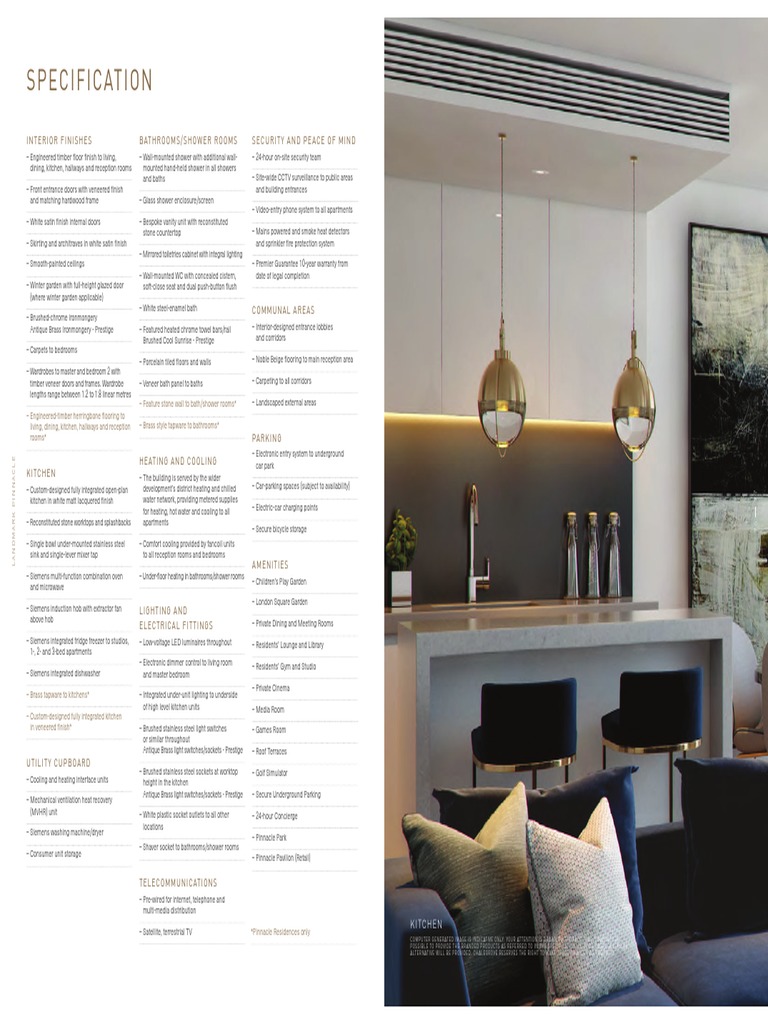 Landmark - Pinnacle - Brochure Specs | PDF | Kitchen | Home