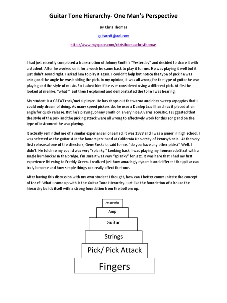 Guitar Tone Hierarchy | PDF | Guitars | Guitar Family Instruments