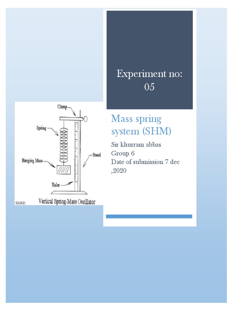 Experiment No: 05: Mass Spring System (SHM) | PDF | Mechanical ...