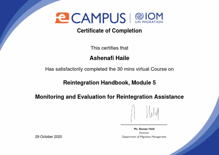 Completion Certificate Module 5 | PDF