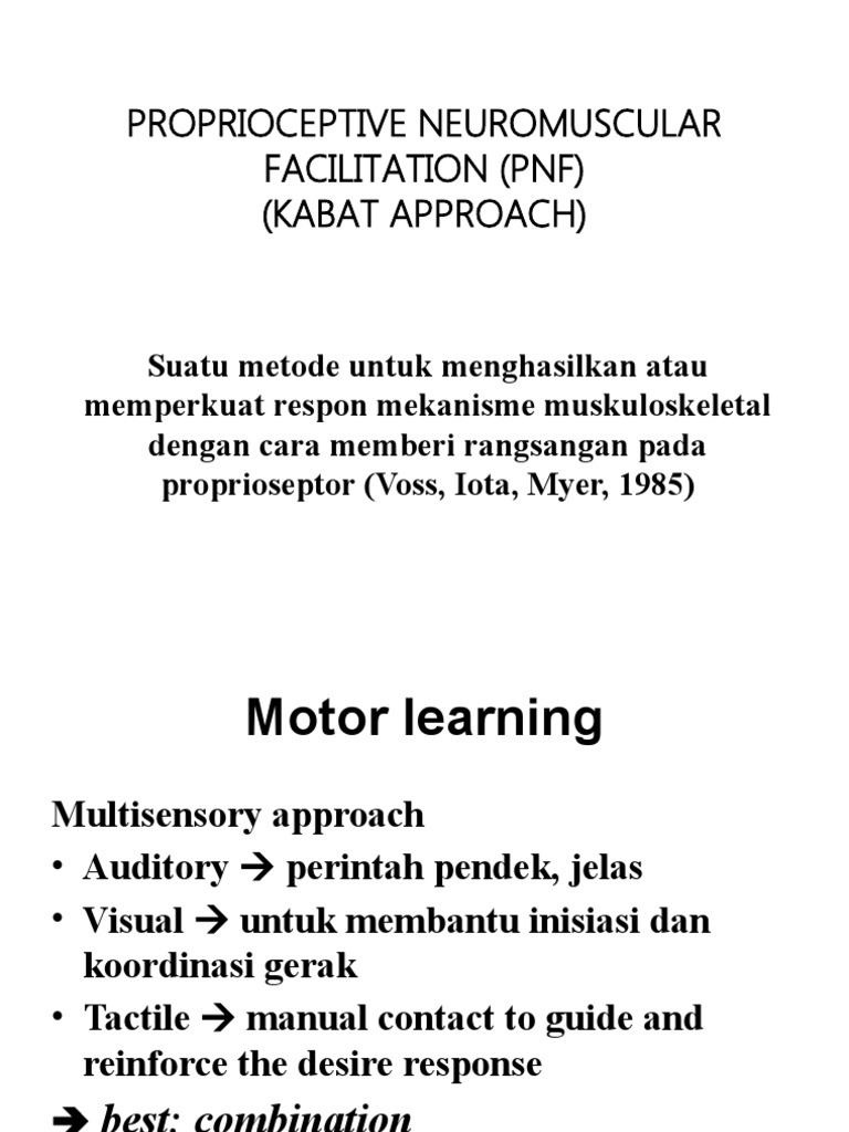 Proprioceptive Neuromuscular Facilitation (PNF) 1 | PDF | Sains & Matematika