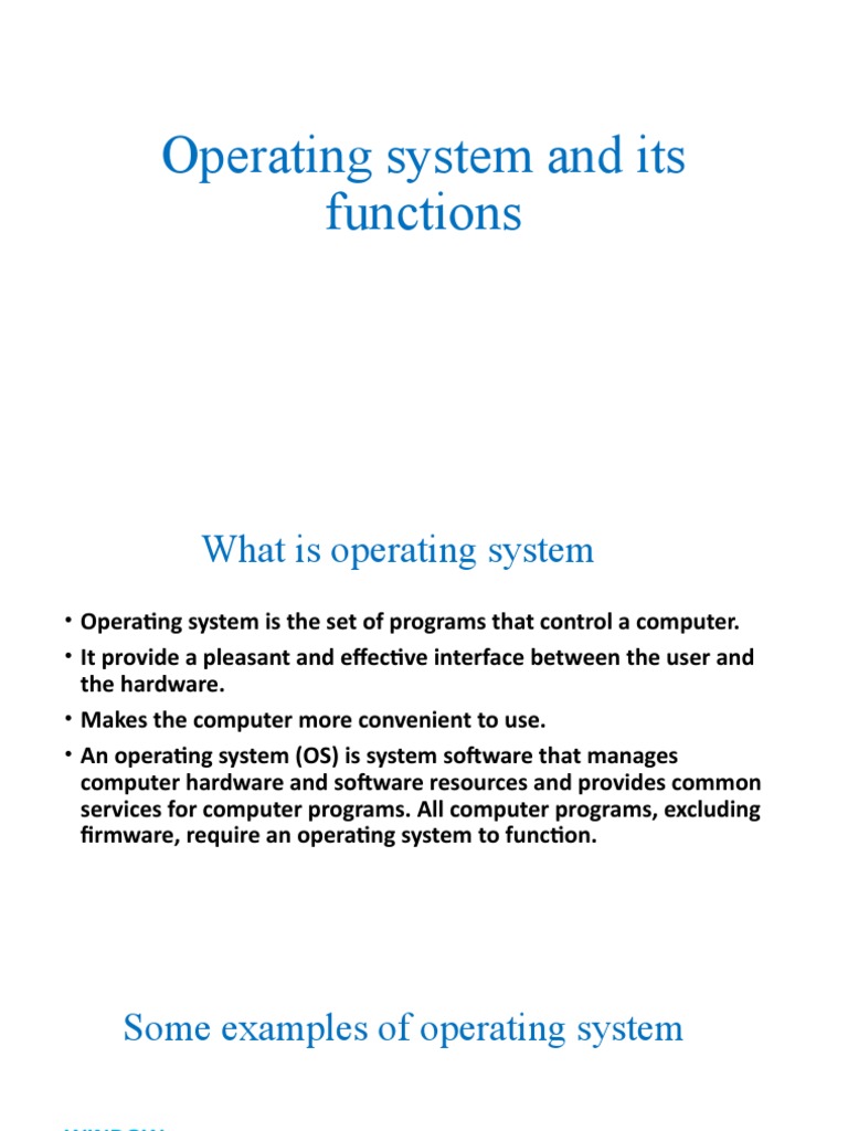 Operating System and Its Functions | PDF | Operating System | Command Line Interface