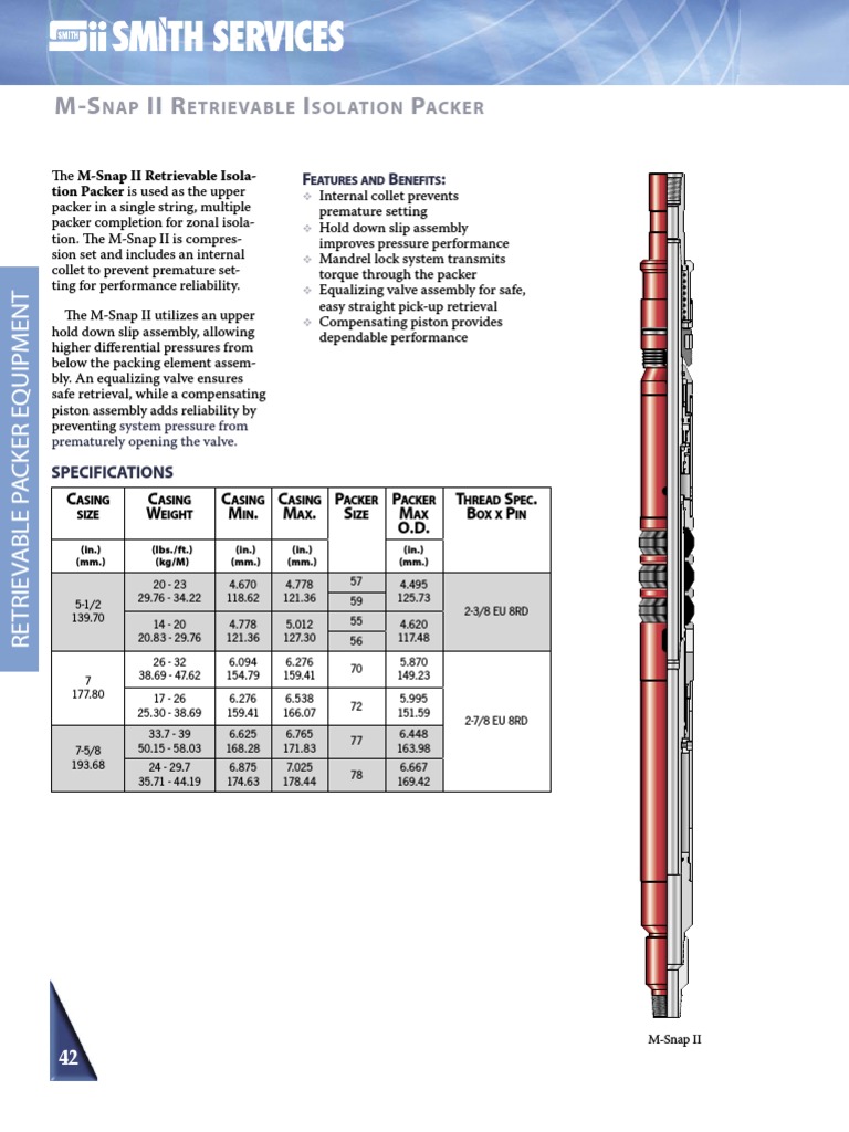 42 M Snap II Retrievable Isolation Packer | PDF | Manufactured Goods ...