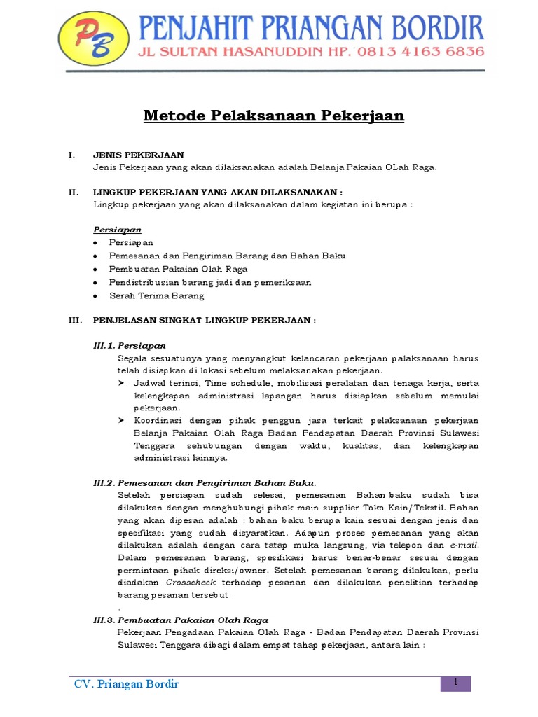 Metode Pelaksanaan Pengadaan | PDF