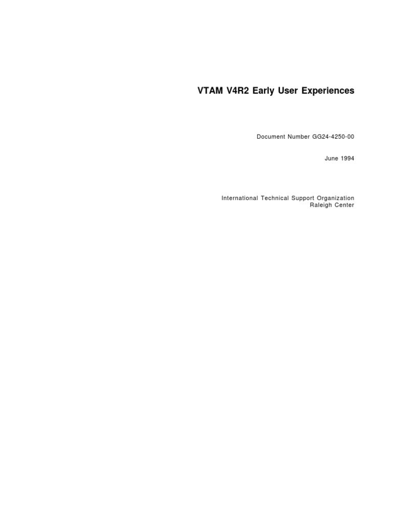 VTAM 4R2 Early User Experiences | Download Free PDF | Network Topology ...