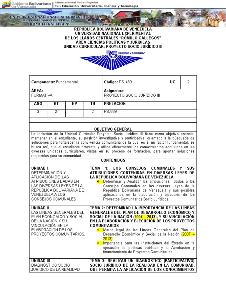 Proyecto Socio Jurídico III | Descargar gratis PDF | Venezuela Proyecto Socio Jurídico III | Descargar gratis PDF | Venezuela