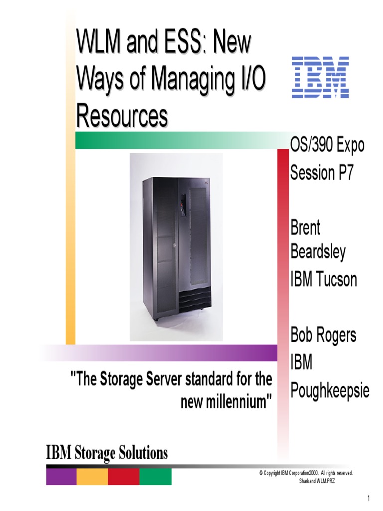 WLM and ESS New Ways of Managing IO Resources | PDF | Computer ...