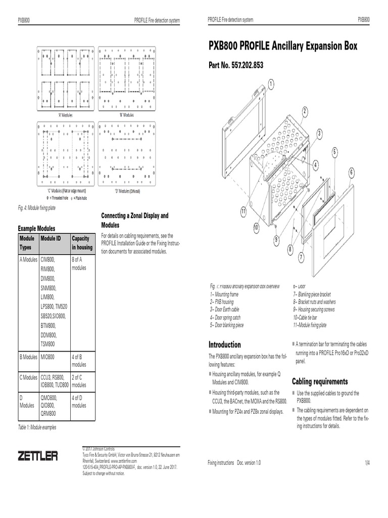 PXB800 PROFILE Ancillary Expansion Box: Part No. 557.202.853 | PDF ...