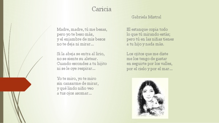 Poema "Caricia" de Gabriela Mistral | PDF