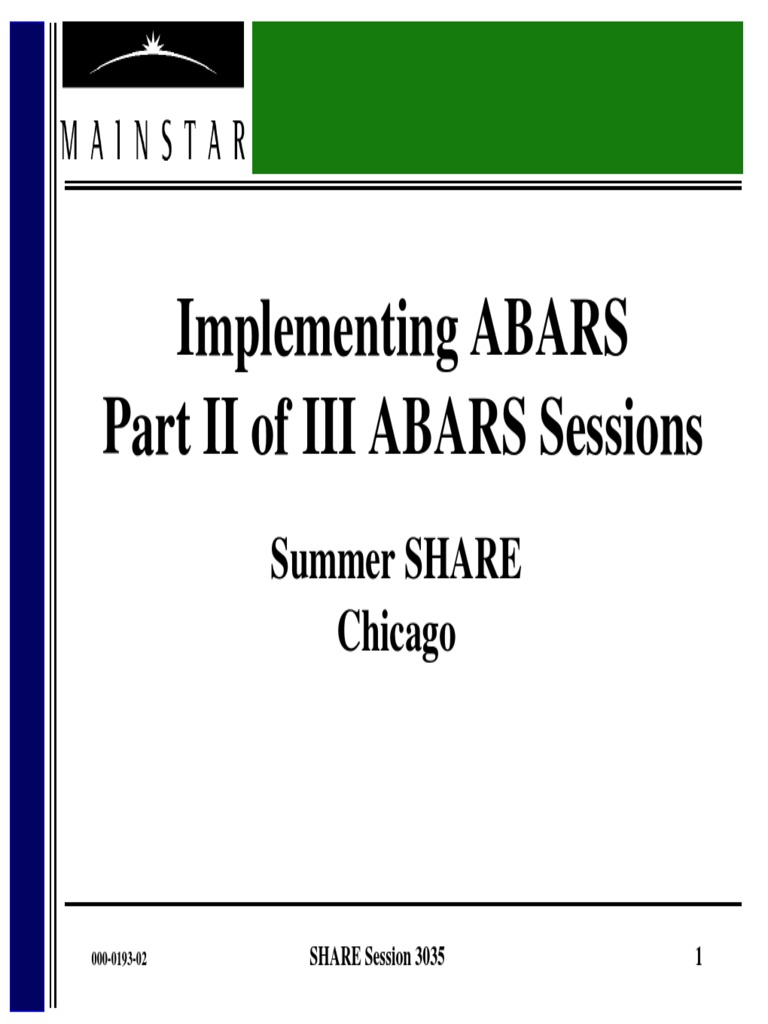 Implementation of Abars Part2 of 3 | PDF | Backup | Disaster Recovery
