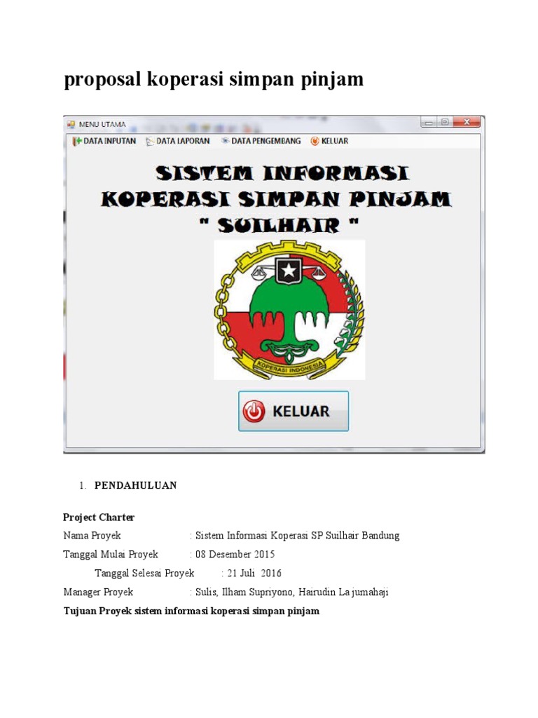Proposal Koperasi Simpan Pinjam | PDF