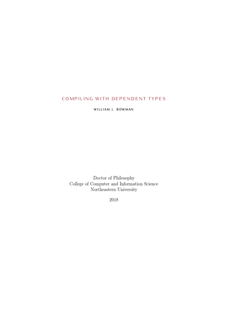 Compiling With Dependent Types | PDF | Formal Verification | Compiler