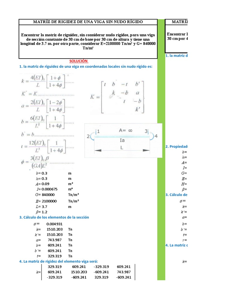 Matriz de Rigidez | PDF | Rigidez | Matriz (Matemáticas)
