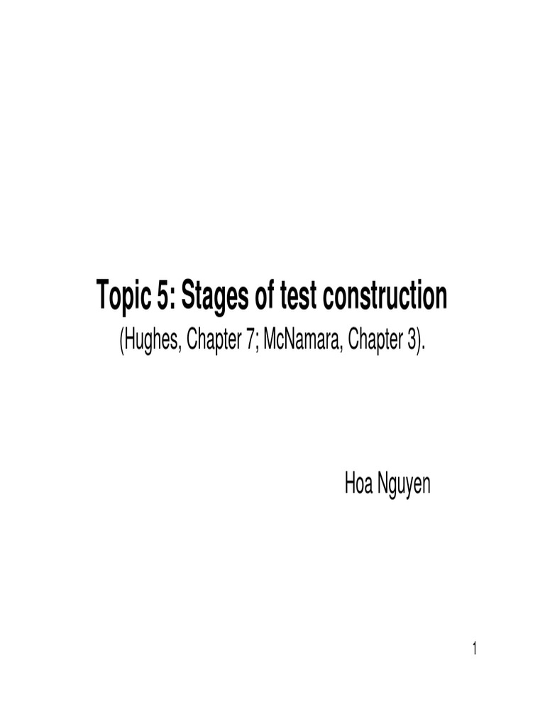 5 Stages of Test Construction | PDF | Evaluation Methods | Evaluation