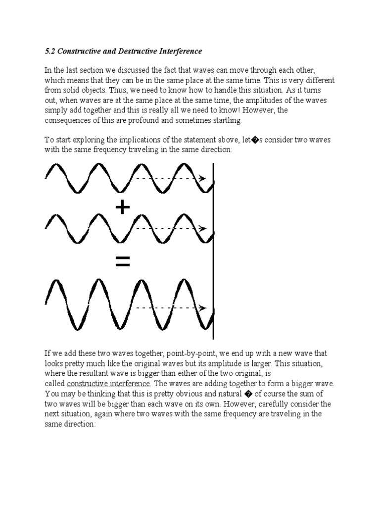 5.2 Constructive and Destructive Interference | PDF | Wavelength | Waves