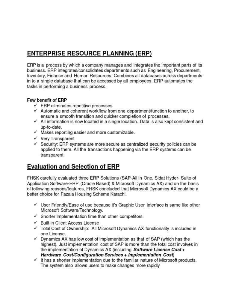 What Is An Erp | PDF | Enterprise Resource Planning | Information Technology
