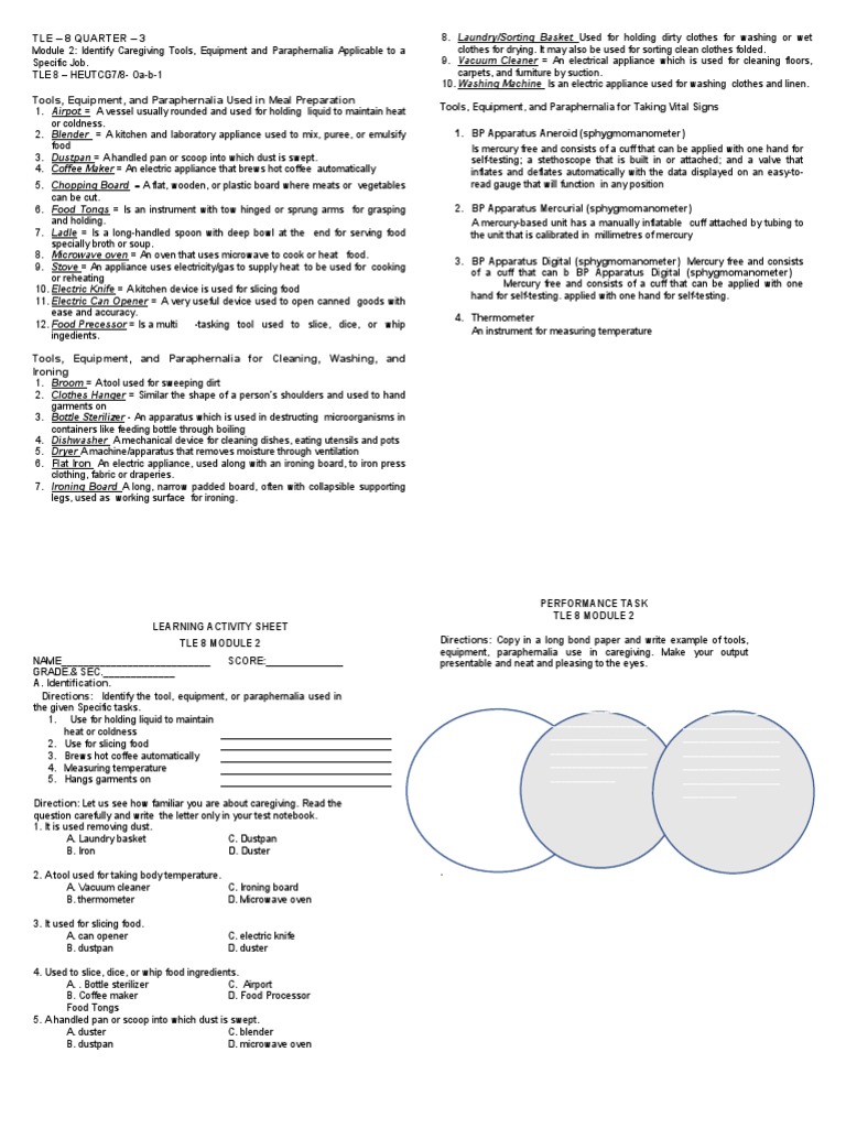 TLE - 8 Module - 2 Quarter 3 | PDF | Home Appliance | Oven