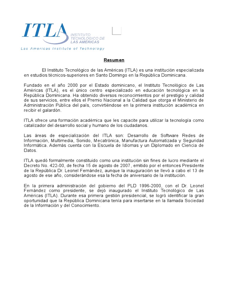 ¿Que Es El Itla? | PDF | Ingeniería de Sistemas | Multimedia