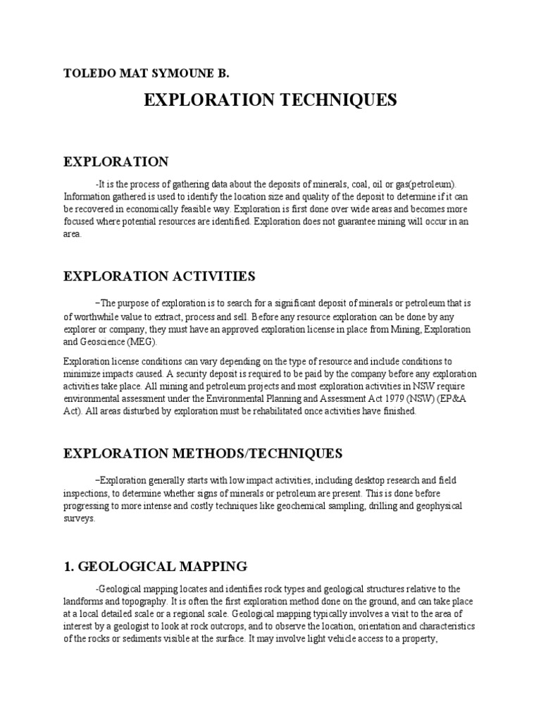 Exploration Techniques | PDF | Drilling Rig | Geophysics