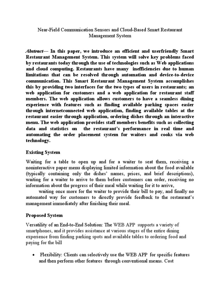 Cloud Restaurant Abstract | PDF | Web Application | Restaurants