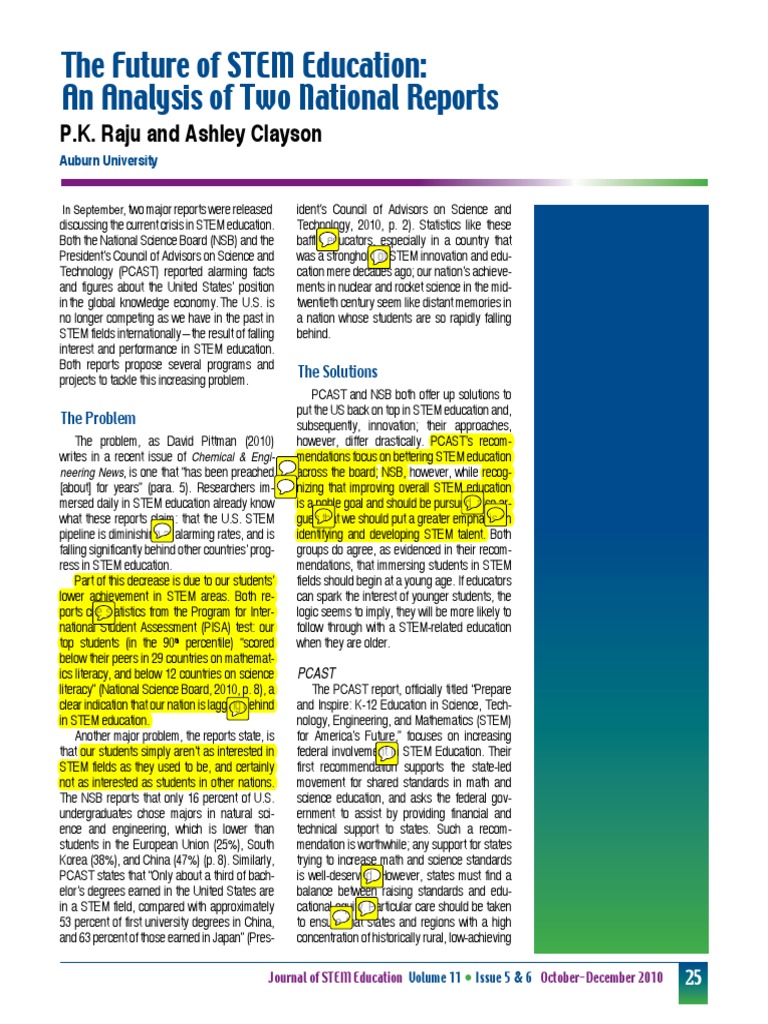 2010-The Future of STEM Education | PDF | Science, Technology ...