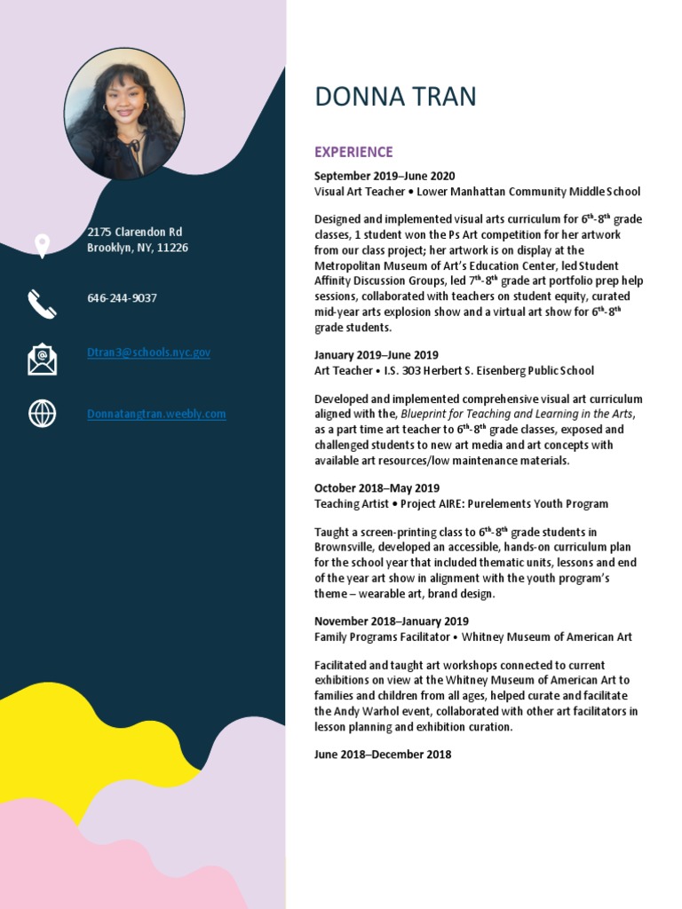 Donna Tran Resume 2021 | PDF | Lesson Plan | Teachers